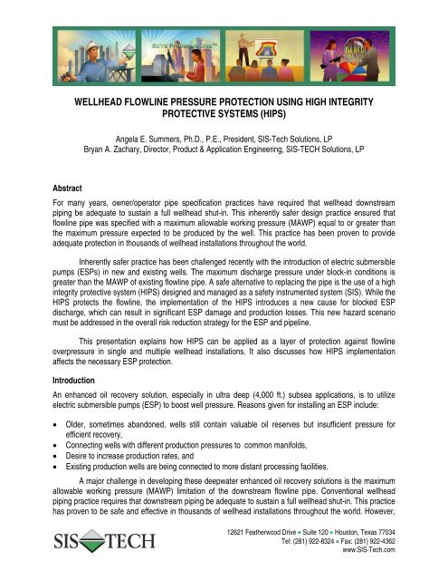 wellhead flowline pressure protection using high integrity ... - SIS-Tech