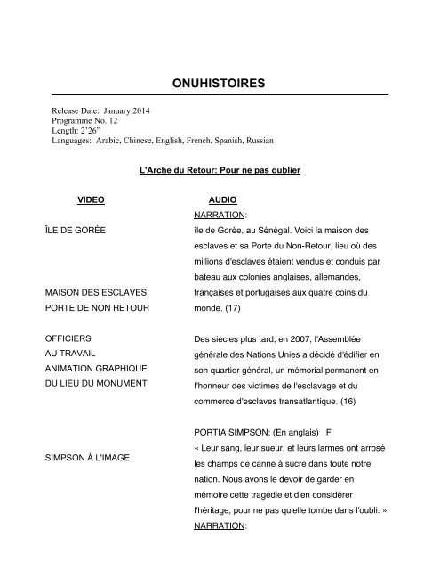 Script en français [PDF] - United Nations Blog