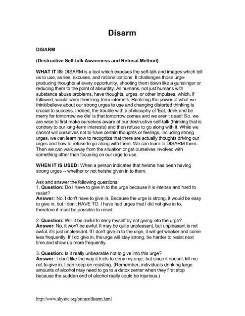 Disarm - SMART Recovery