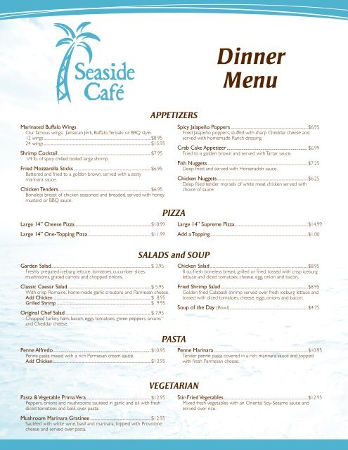 Dinner Menu - Westgate Resorts