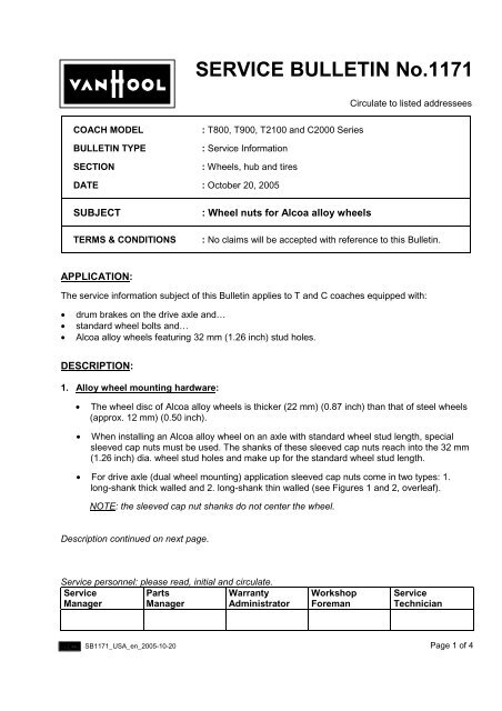 SERVICE BULLETIN No.1171 - ABC Companies