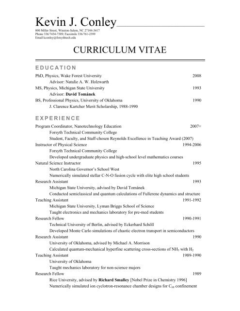 Resume - North Carolina A&T State University