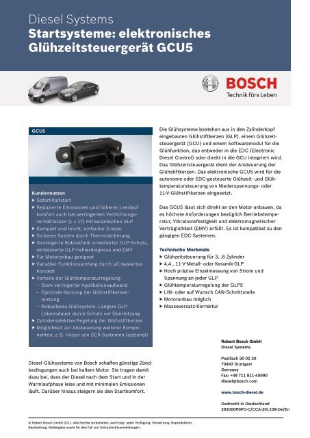 Datenblatt GlÃ¼hzeitsteuergerÃ¤t GCU5 - Bosch Automotive Technology