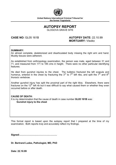 AUTOPSY REPORT - Srebrenica historical project