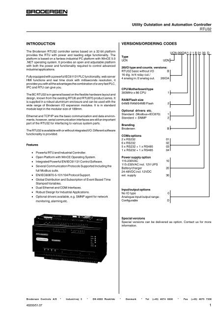 1 Utility Outstation and Automation Controller RTU32 ... - ER-Soft