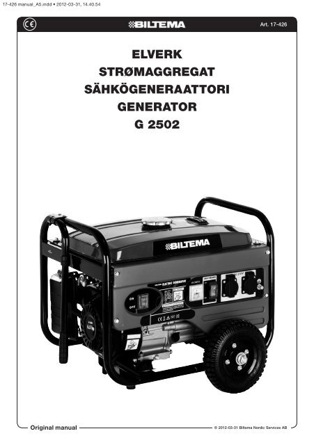 elverk strÃ¸maggregat sÃ¤hkÃ¶generaattori generator g 2502 - Biltema