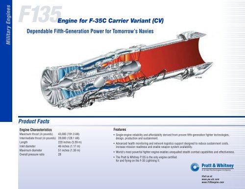 Engine for F-35C Carrier Variant (CV) - Pratt & Whitney