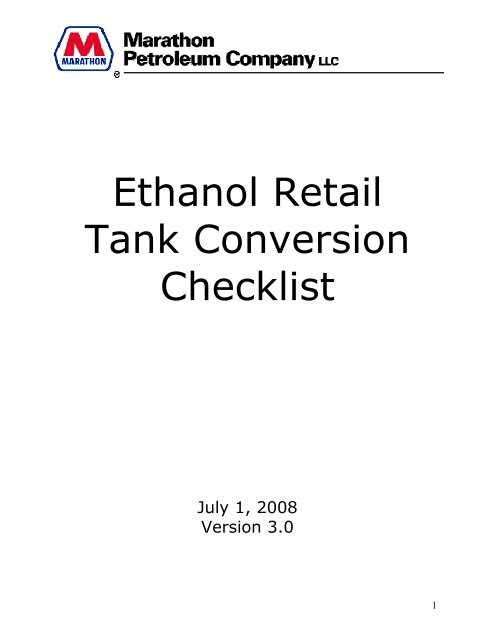 Ethanol Retail Tank Conversion Checklist - Bain Oil Delivery