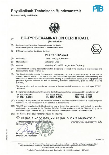 ATEX - RedPlus - PTB 10 ATEX 2022