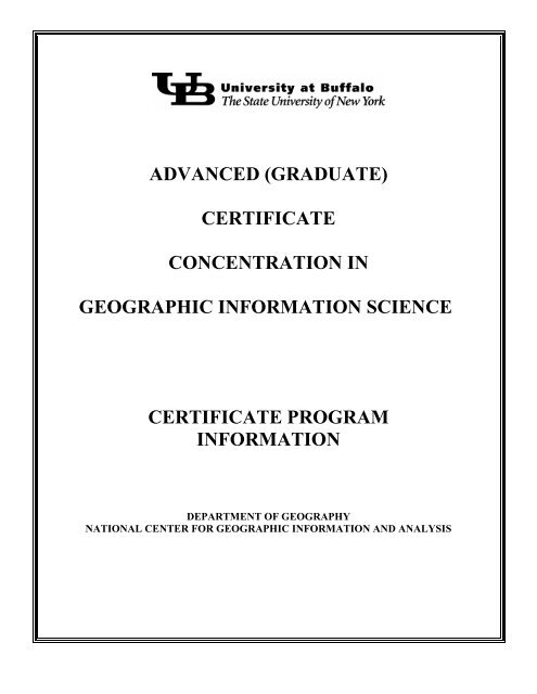 (Certificate) Program Information - NCGIA Buffalo - University at ...