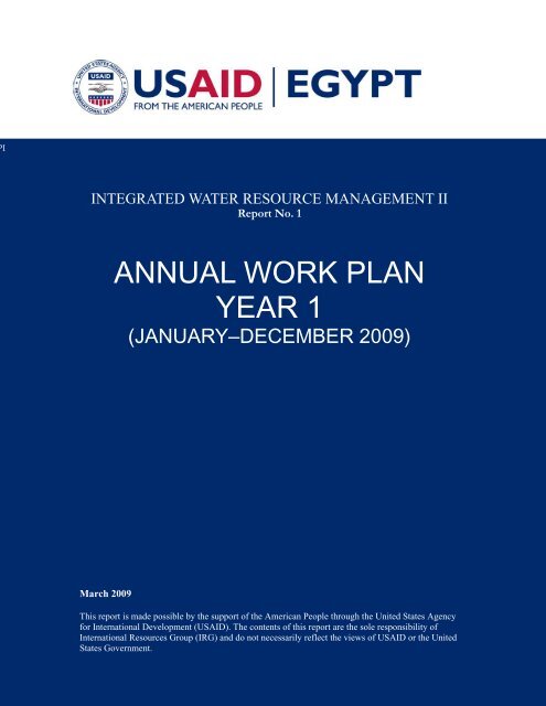 ANNUAL WORK PLAN YEAR 1
