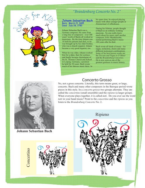 Activity Sheet - Classics for Kids