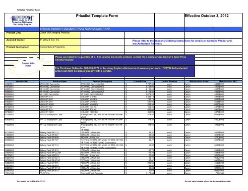 Current Price List (PDF) - Peppm