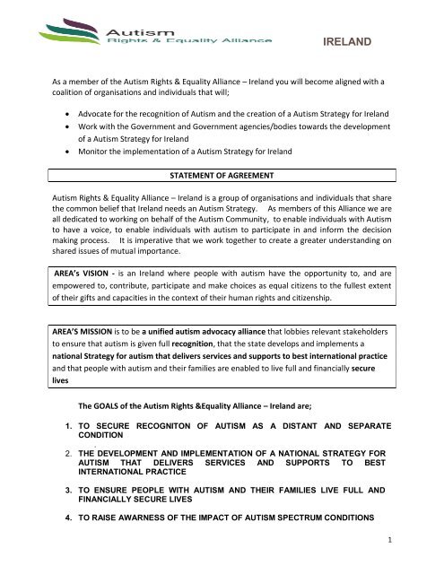 Autism Rights & Equality Alliance - Ireland - Irish Autism Action