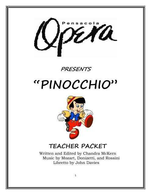 Synopsis of Pinocchio the - Pensacola Opera