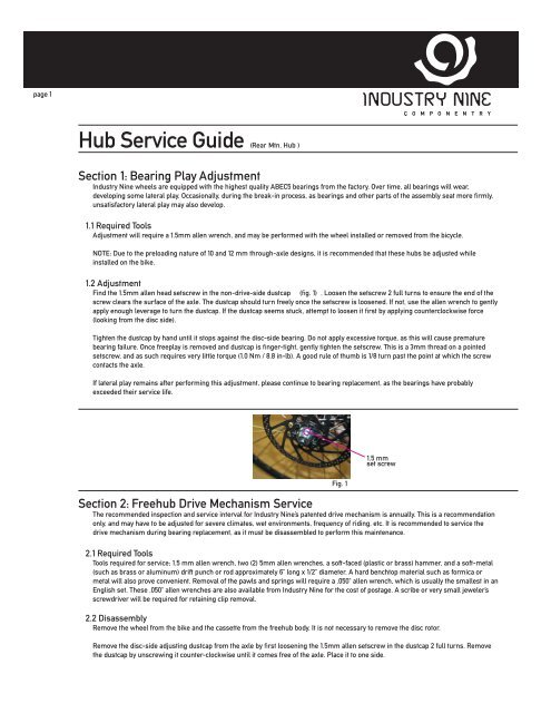 Hub Service Guide_We.. - Industry Nine