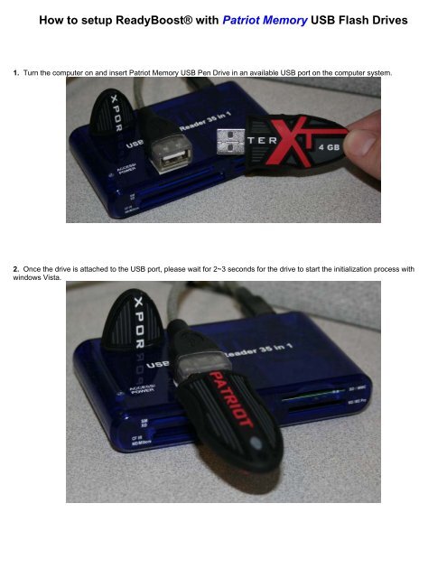 How to setup ReadyBoost® with Patriot Memory USB Flash Drives