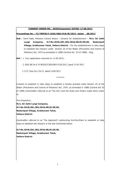 Approved - Tamil Nadu Pollution Control Board