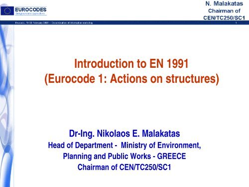 Introduction to EN 1991 (Eurocode 1: Actions - Eurocodes