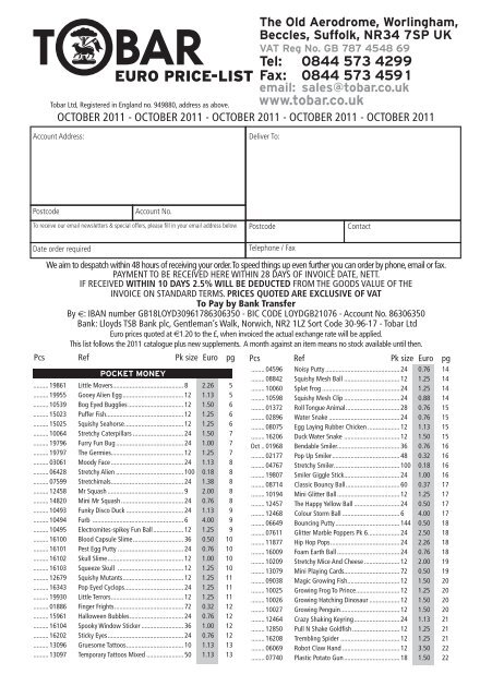 EURO PRICE-LIST - Complete Catalogue