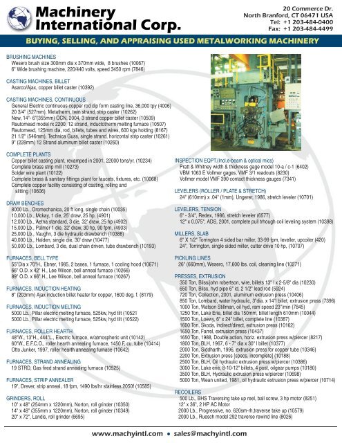 Machinery International Corporation