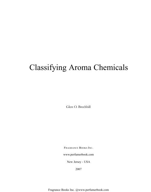 Classifying Aroma Chemicals - Fragrance Ingredients
