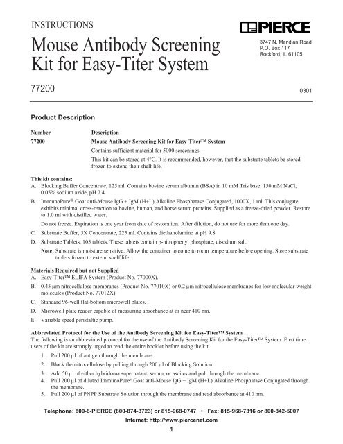 Mouse Antibody Screening Kit for Easy-Titer System - jeno biotech inc