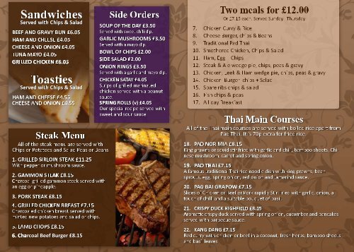 Bar Menu - The Highfield Hotel