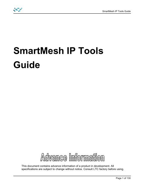 SmartMesh IP Tools Guide - Linear Technology