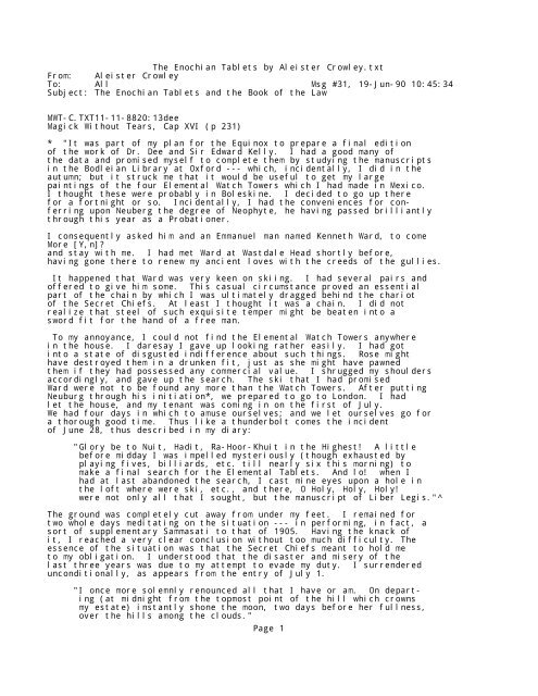 Enochian Tablet Of Union