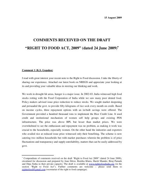 Right To Food Campaign