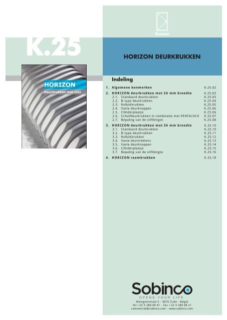 horizon deurkrukken - Sobinco