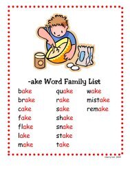 -and Word Family List