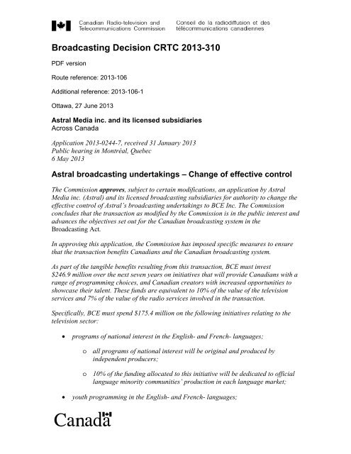 PDF Télécharger crtc regulations Gratuit PDF | PDFprof.com