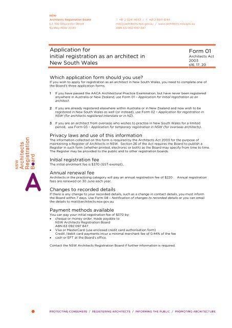 FORM 01 - INITIAL REGISTRATION AS AN ARCHITECT.pdf