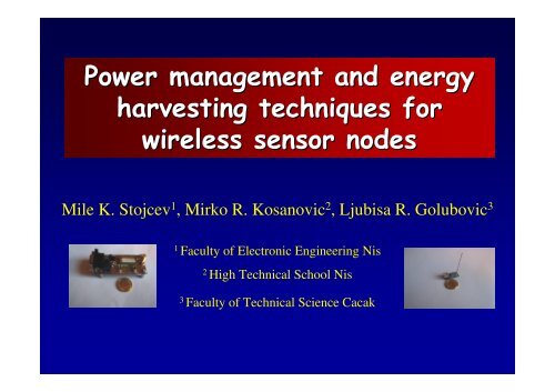 Power management and energy harvesting techniques