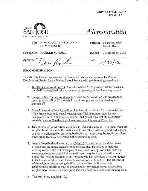 Attachment â Memo from Councilmember Rocha - City of San Jose
