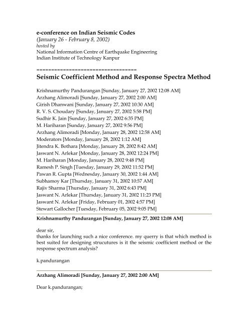 Seismic Coefficient Method and Response Spectra Method