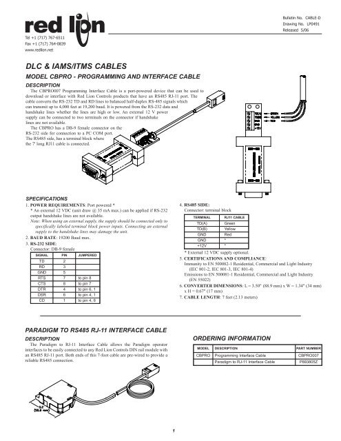 CBPRO Data Sheet/Manual 215KB - Red Lion Controls