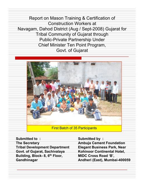 Report on Mason Training & Certification of Construction Workers at ...