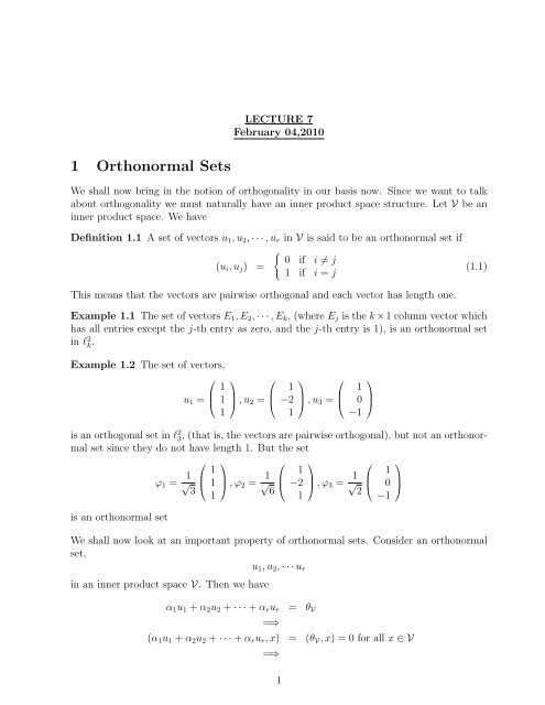Orthogonal Vectors Example