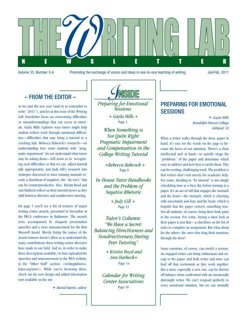 35.5-6 - The Writing Lab Newsletter