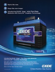 Exide Battery Specifications