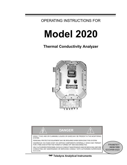 Model 2020 - Teledyne Analytical Instruments