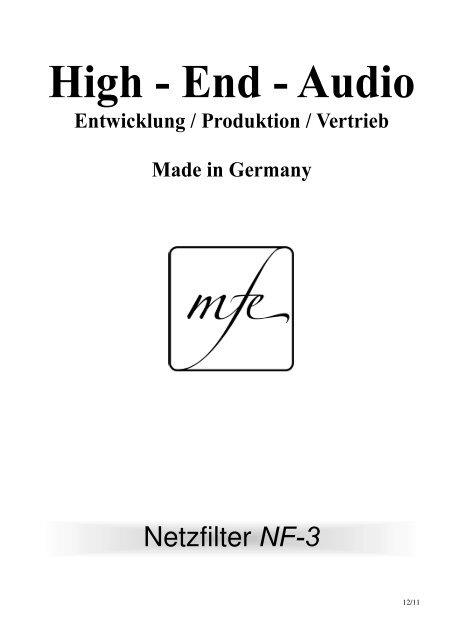 Netzfilter / Power Conditioner NF-3 - MF-Electronic