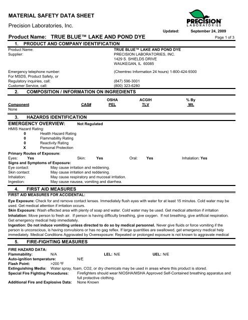 True Blue Dye MSDS 06 - Tom Irwin