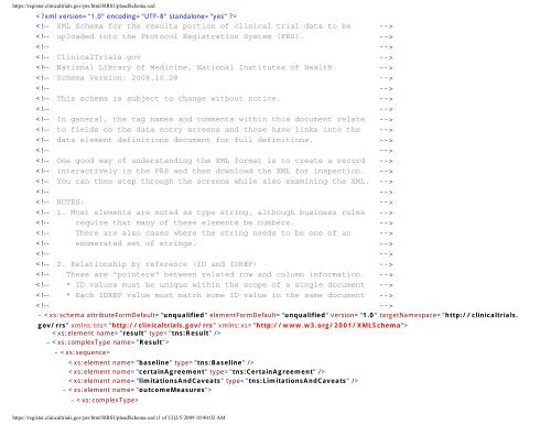 XML Schema for the results portion of clinical trial data to be - HL7 Wiki
