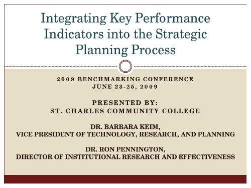 Integrating Key Performance Indicators into the Strategic Planning ...