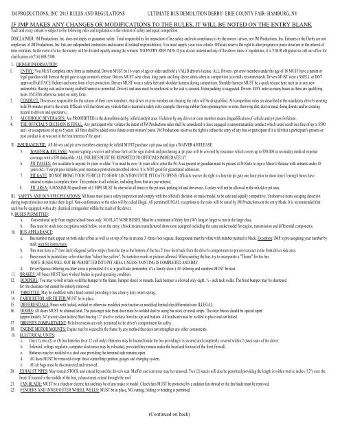 school bus demolition derby rules