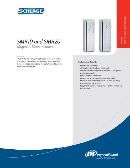 SMR10 and SMR20 Magnetic Stripe Readers - Security Technologies